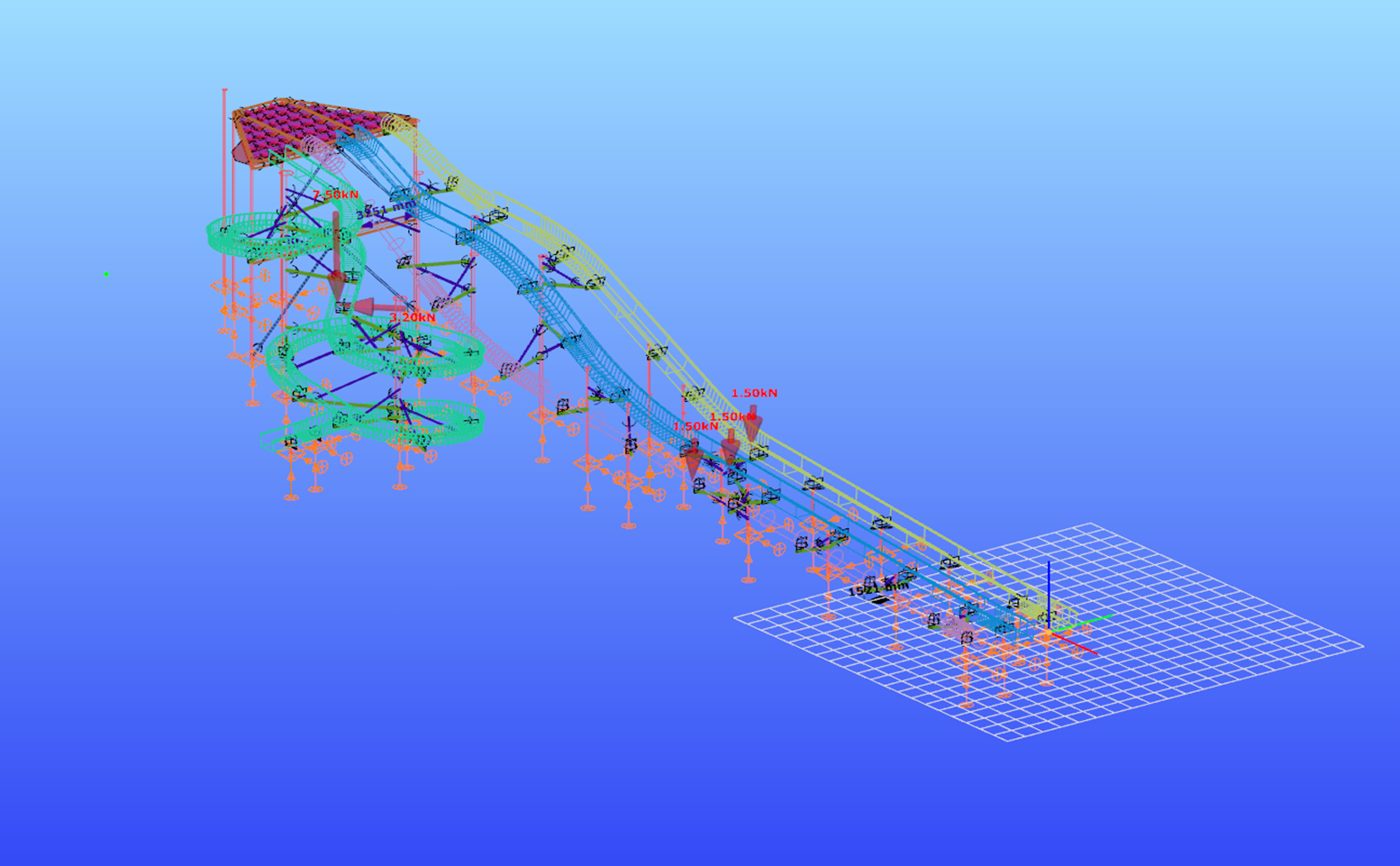 A complete structural parametric design workflow of a slide support structure