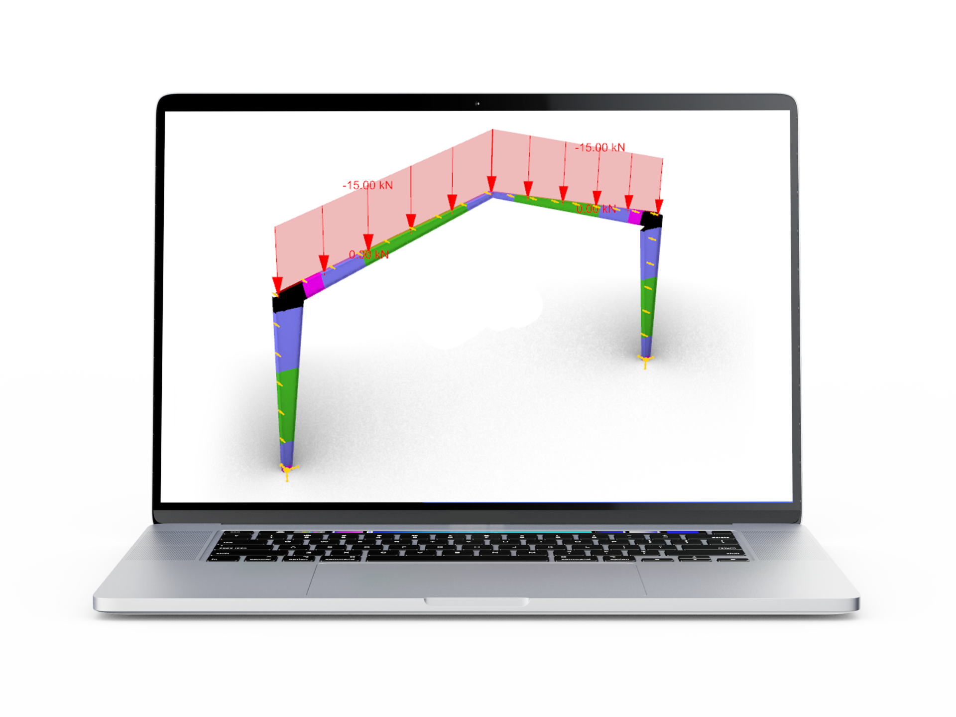 Tapered Frame With Results Consteel
